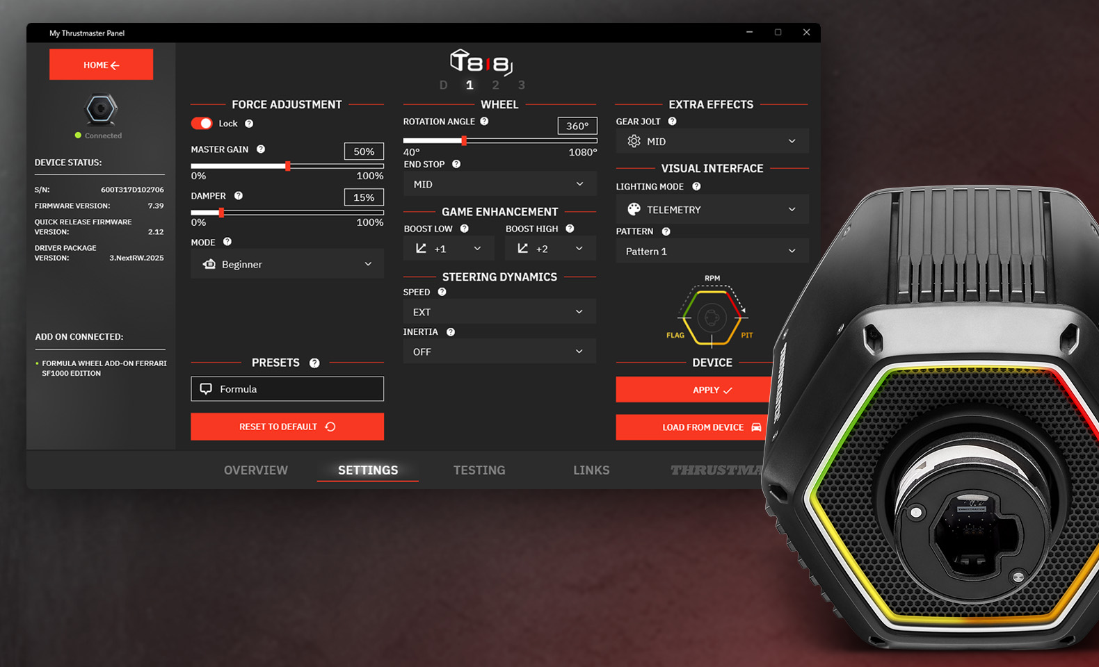 T818 Black Edition - Simulation de course, Volants PC et accessoires Sim Racing | Thrustmaster